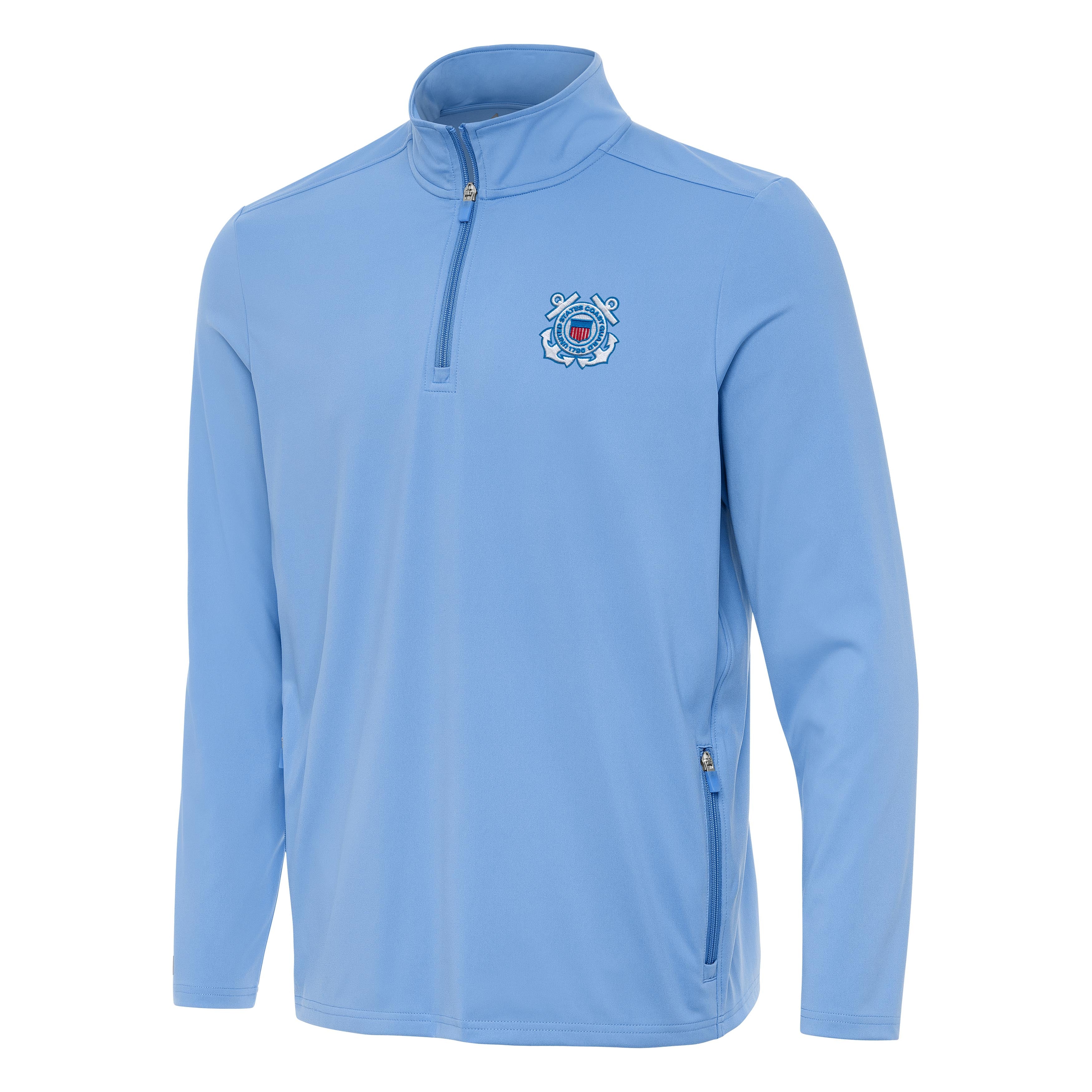 U.S. Coast Guard Men's Perilous 1/4 Zip Pullover (Columbia Blue ...