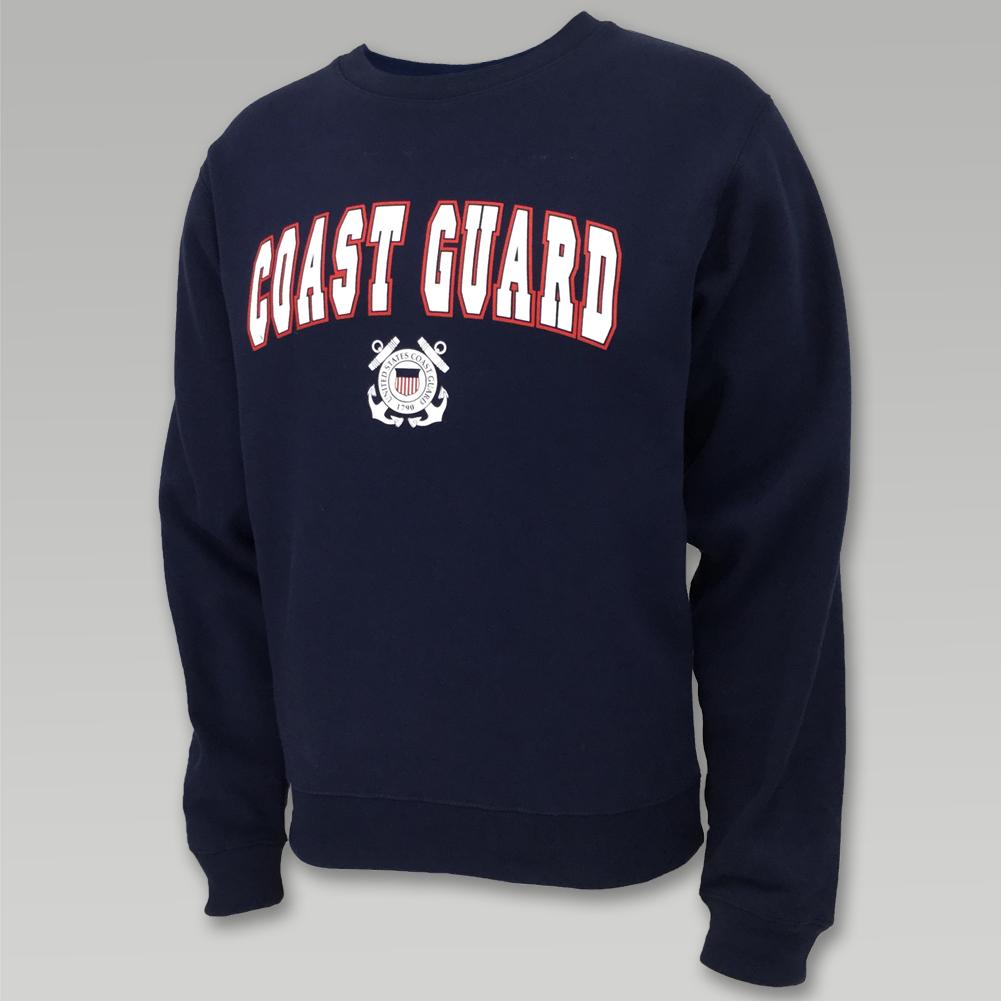 U.S. Coast Guard Sweatshirts: Coast Guard Arch Seal Crewneck in Navy